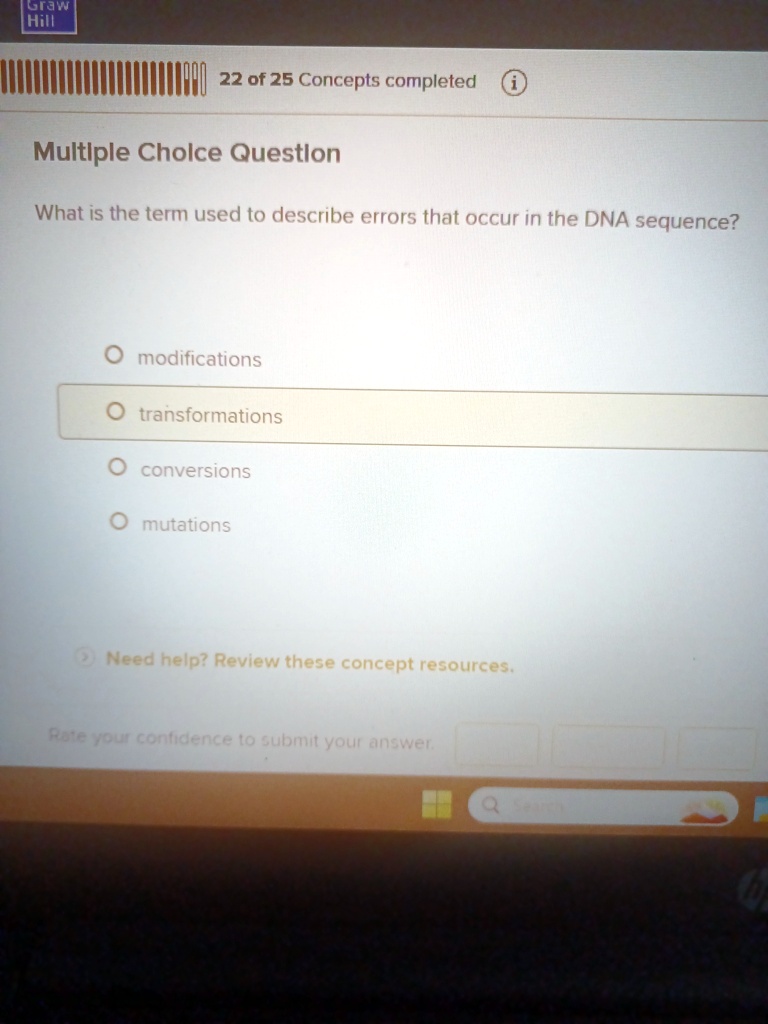 22 of 25 concepts completed multiple choice question what is the term used to describe errors ...