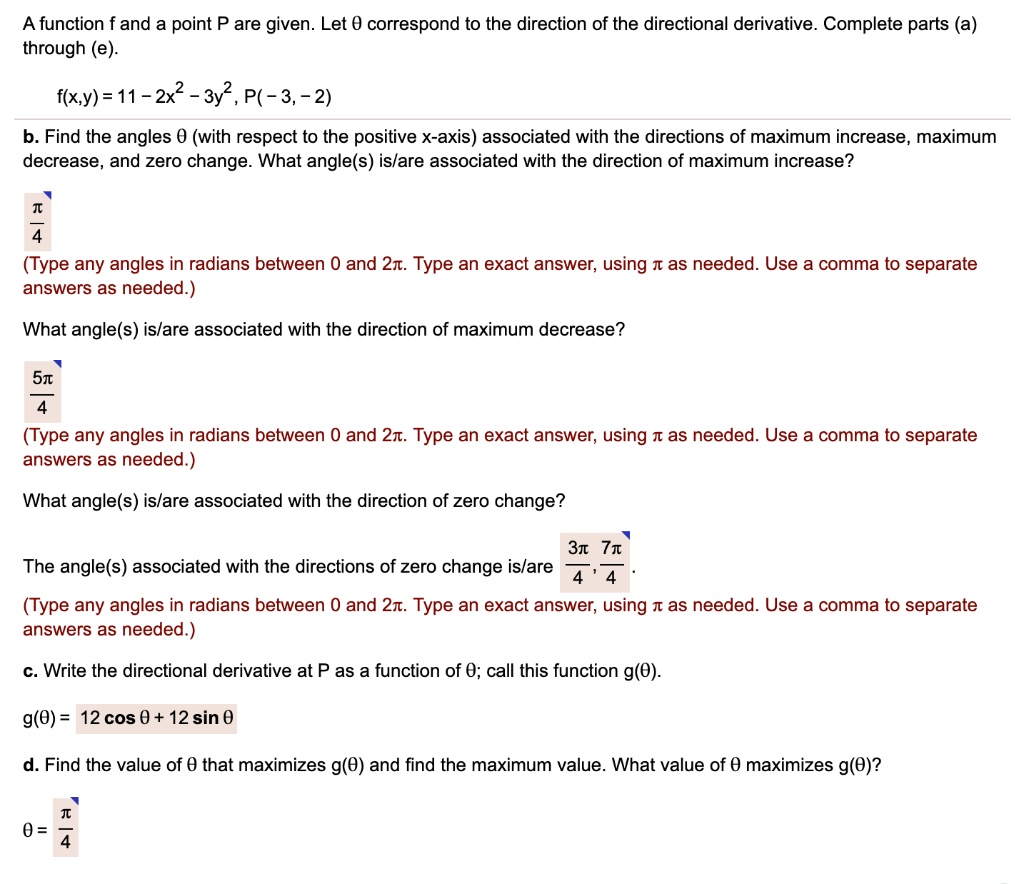 SOLVED: A function f and a point P are given: Let 0 correspond to the ...