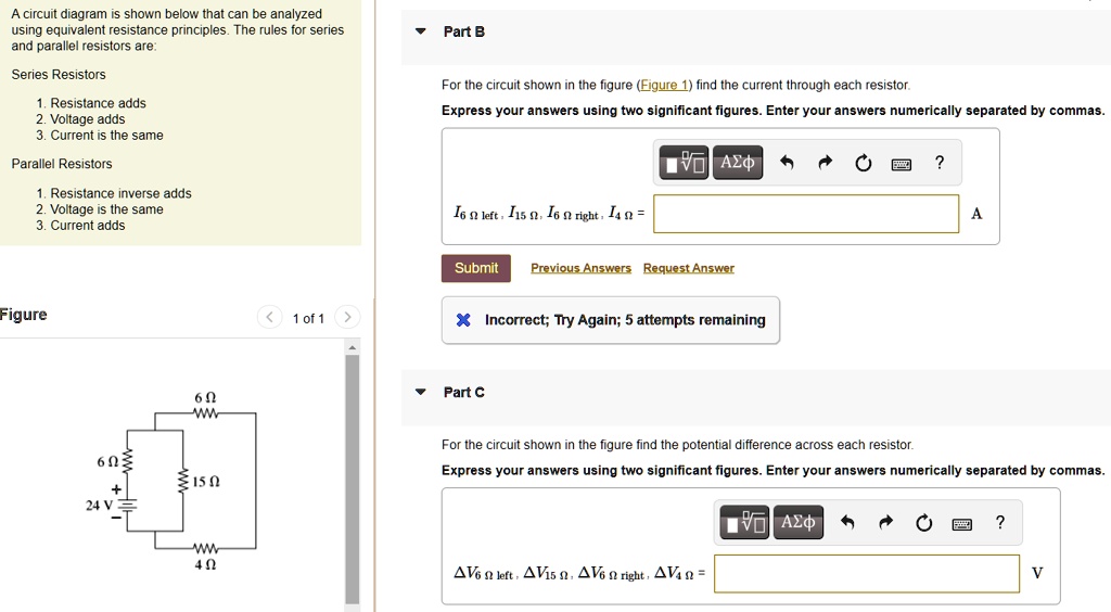 SOLVED: Circuit diagram shown below that can be analyzed using ...