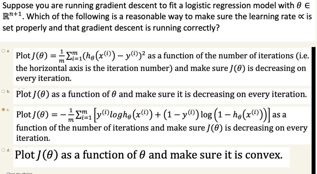 suppose you are running gradient descent to fit a logistic regression model with 0 rn1 which of ...