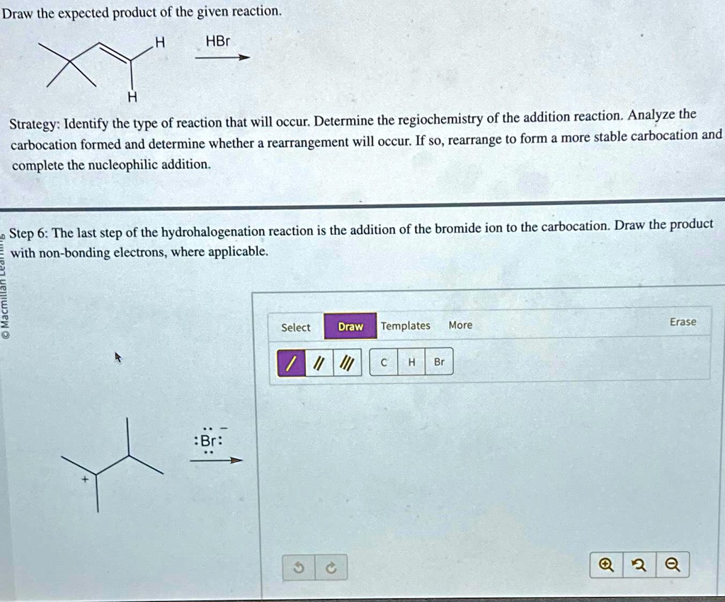 SOLVED: Draw the expected product of the given reaction. Strategy ...
