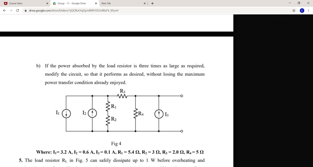 SOLVED: A load resistor is connected across the open terminals of the ...