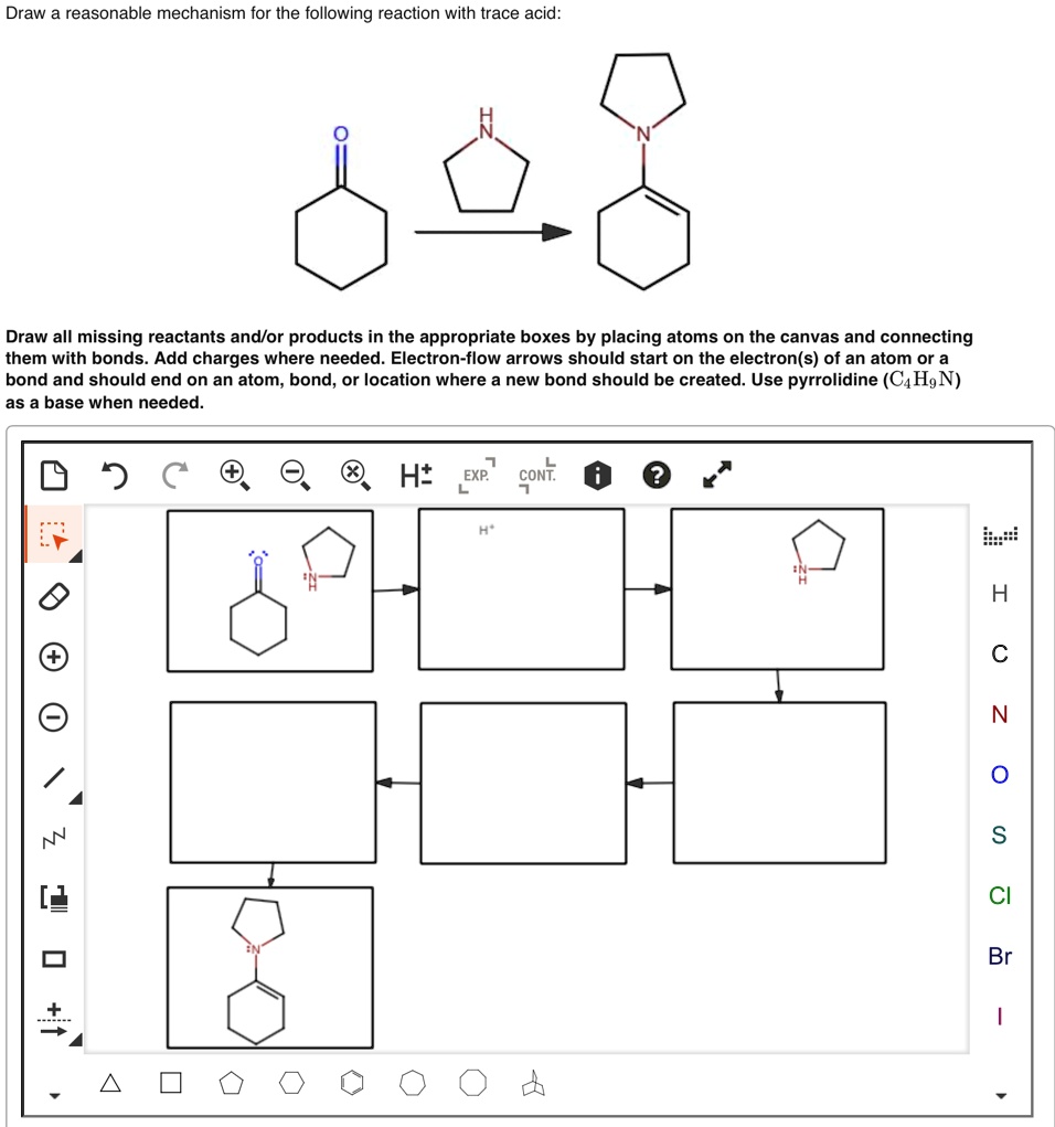draw a reasonable mechanism for the following reaction with trace acid draw all missing ...