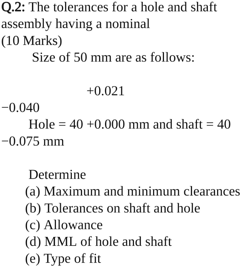 question of mechanical measure and metrology for practice kindly solve ...