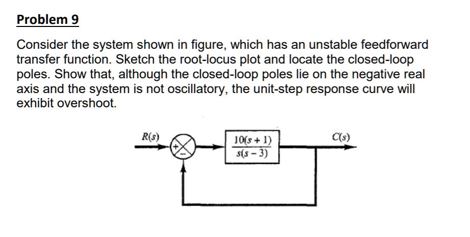 Problem 9 Consider the system shown in figure, which has an unstable feedforward transfer ...