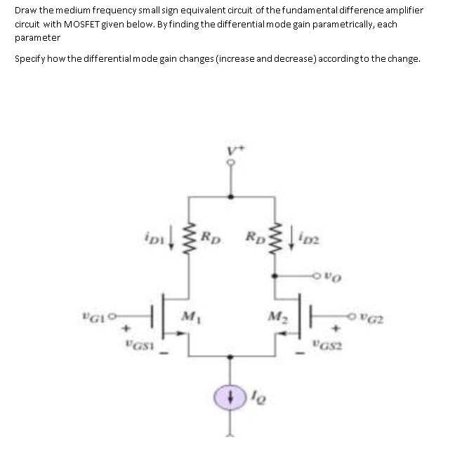 SOLVED: Draw the medium frequency small signal equivalent circuit of the fundamental difference ...