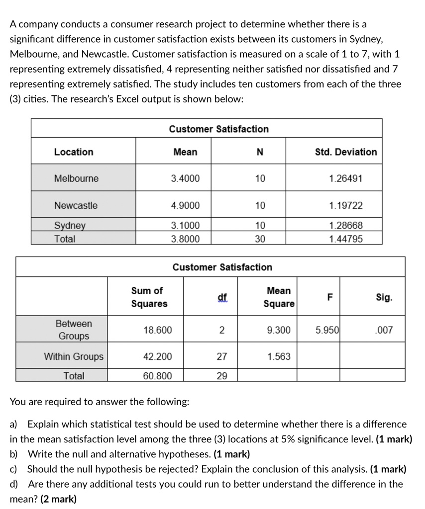 SOLVED: A company conducts a consumer research project to determine ...