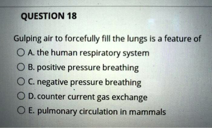SOLVED:QUESTION 18 Gulping air to forcefully fill the lungs is a ...