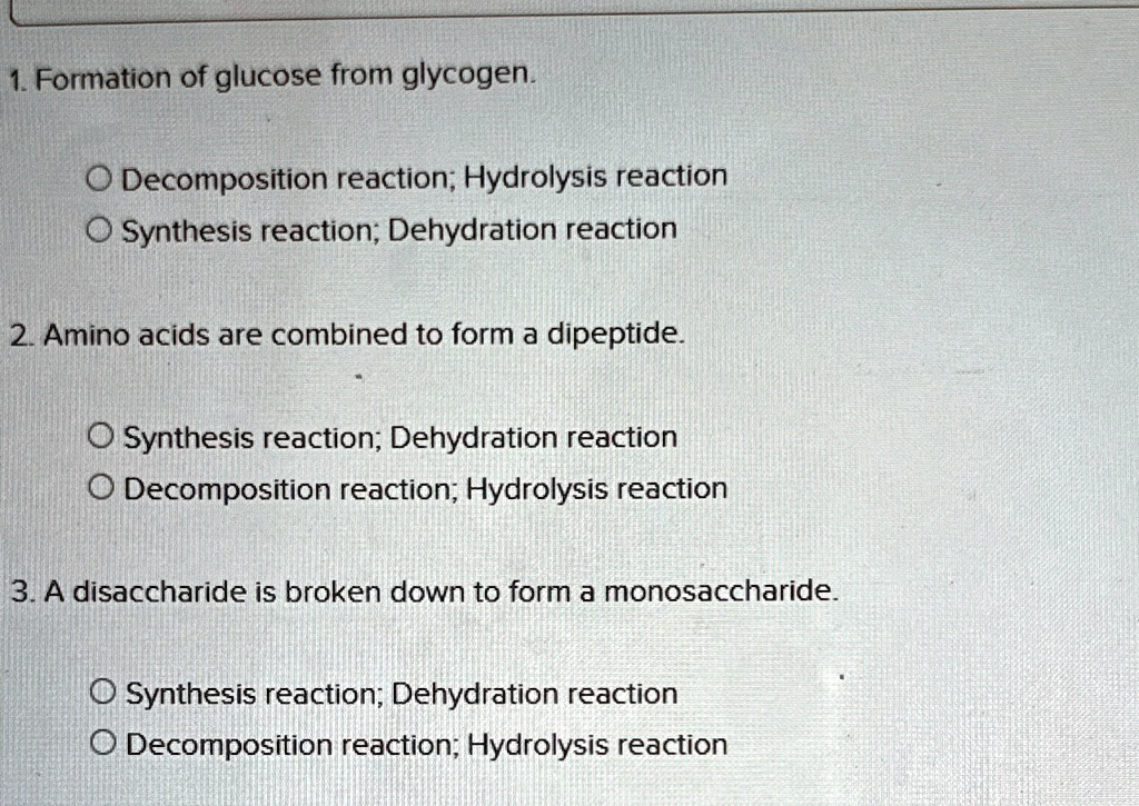 1 formation of glucose from glycogen decomposition reaction hydrolysis ...