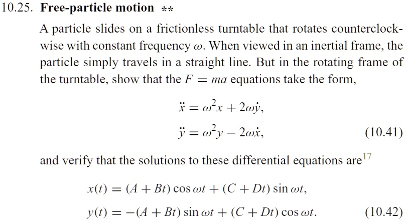 10.25. Free-particle motion ** A particle slides on a frictionless ...