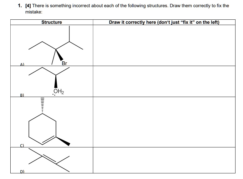 1. [4] There is something incorrect about each of the following ...