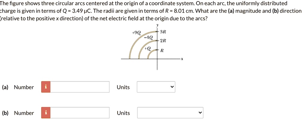 SOLVED: The figure shows three circular arcs centered at the origin of a coordinate system. On ...