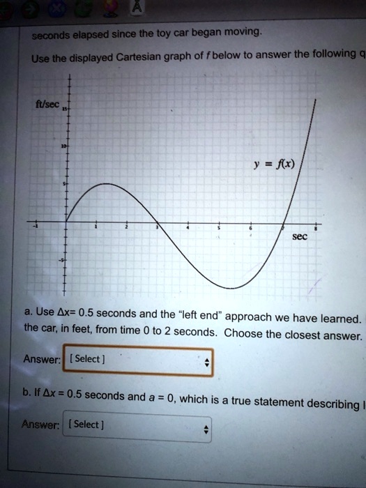 SOLVED: seconds elapsed since the toy car began moving: Use the ...