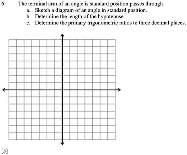 SOLVED: The terminal arm of an angle is standard position passes through Sketch a diagram of an ...