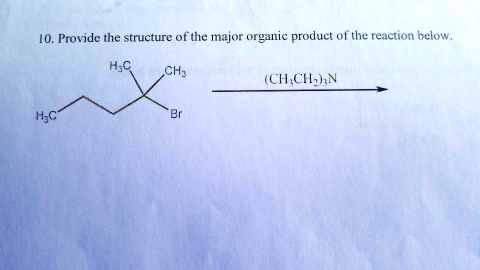 SOLVED: 10. Provide the structure of the major organic product of the reaction below. H3C CH3 ...