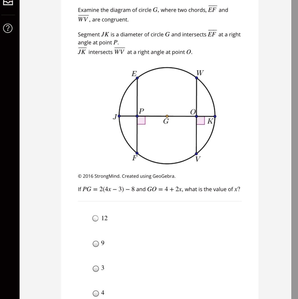 SOLVED: What's the correct answer for this question? 51] Examine the diagram of circle G, where ...