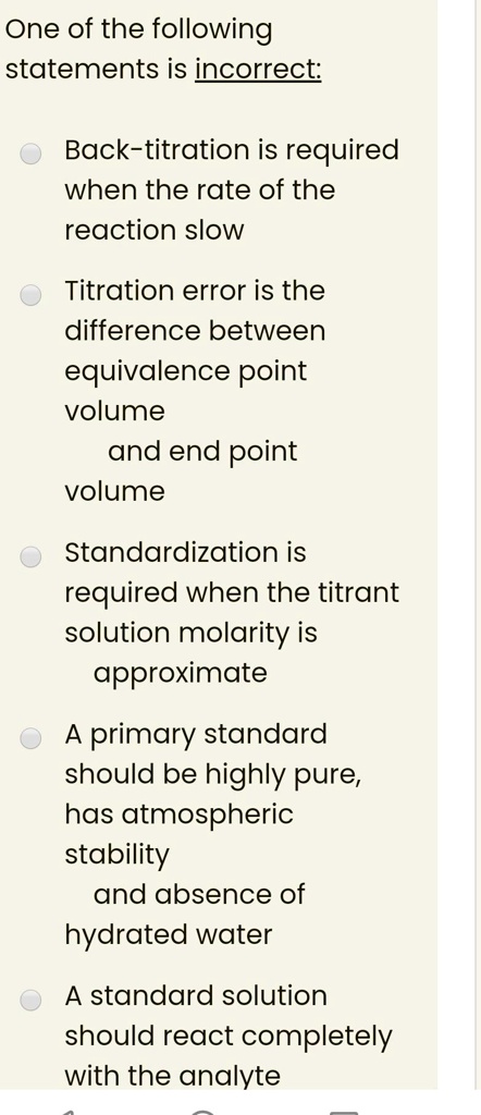 SOLVED: Quick One of the following statements is incorrect; Back ...