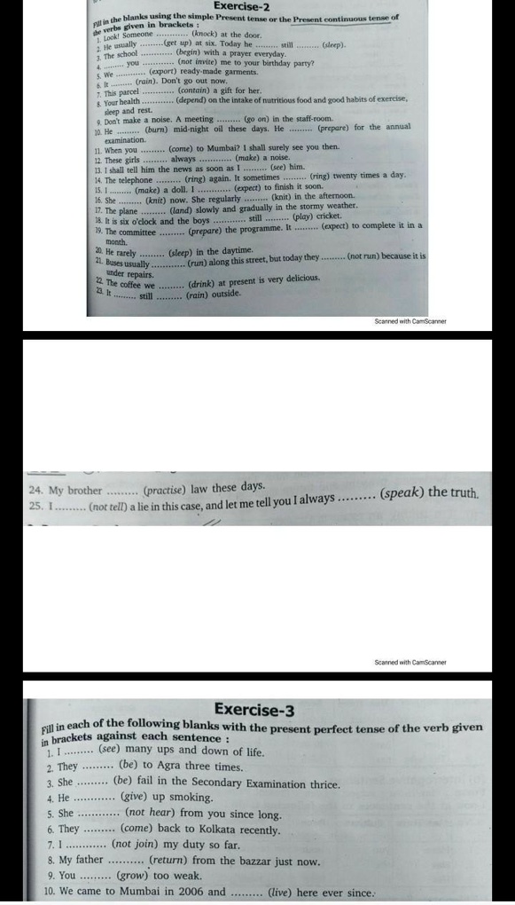 SOLVED: 'fill tenses class 10 english gramer'