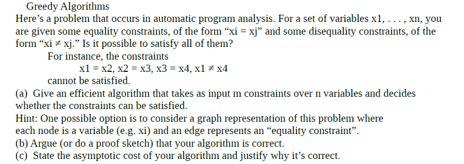 Greedy Algorithms Here's a problem that occurs in automatic program ...