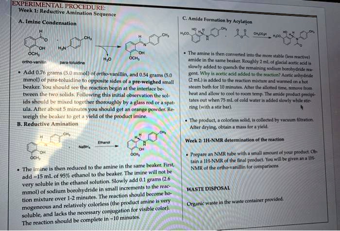 expeermental procedure weck i reductive amination scquence imine ...