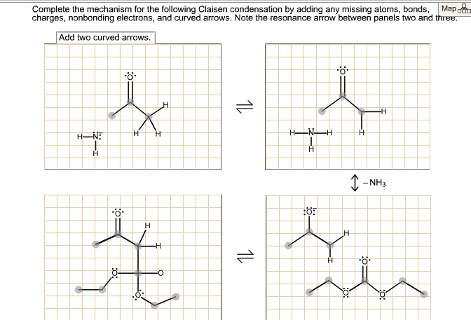 SOLVED: Complete Ihe mechanism for the following Claisen condensation ... SOLVED: Complete Ihe mechanism for the following Claisen condensation ...