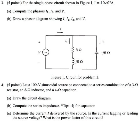 SOLVED: 3.5 points For the single-phase circuit shown in Figure 1, I = 100A. a. Compute the ...