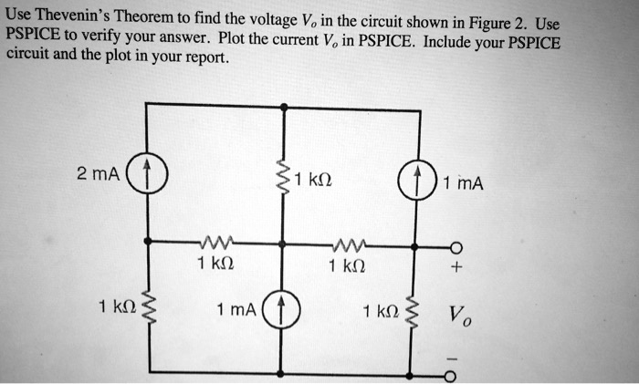use thevenins theorem to find the voltage v in the circuit shown in figure 2 use pspice to ...