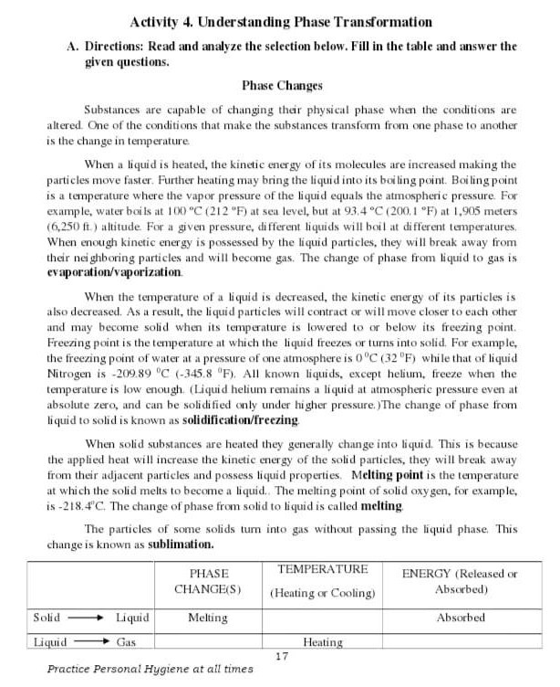 [GET ANSWER] Activity 4. Understanding Phase Transformation A ...