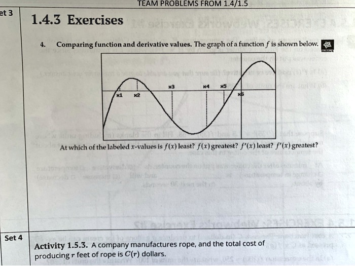 SOLVED: Text: TEAM PROBLEMS FROM 14L5 Set 3 14.3 Exercises Comparing function and derivative ...