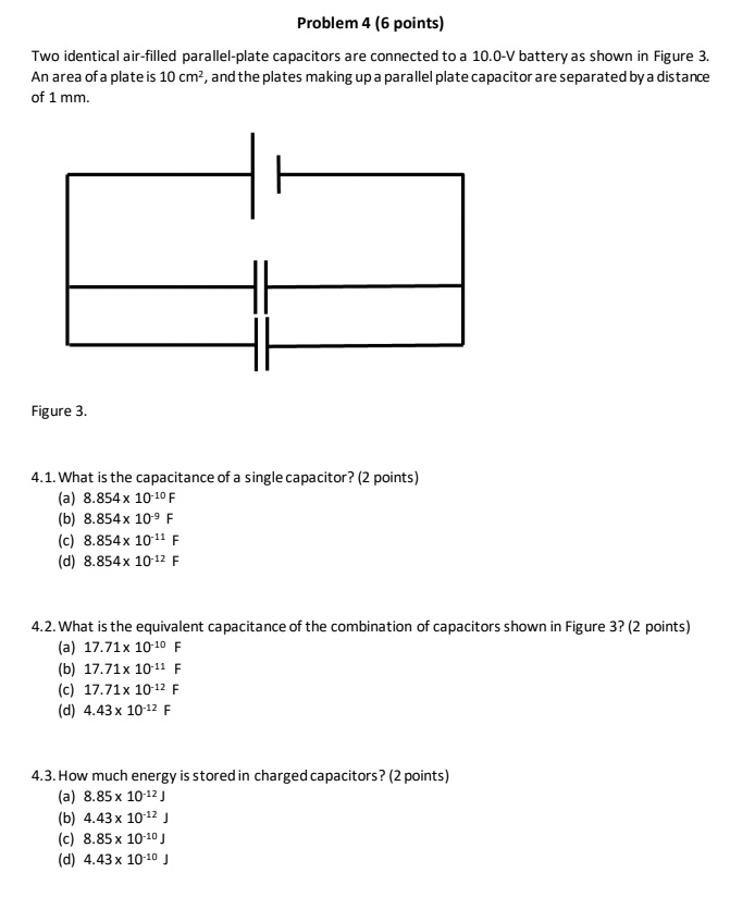 SOLVED: Problem 4 (6 points) Two identical air-filled Paral Ilel-plate ... SOLVED: Problem 4 (6 points) Two identical air-filled Paral Ilel-plate ...