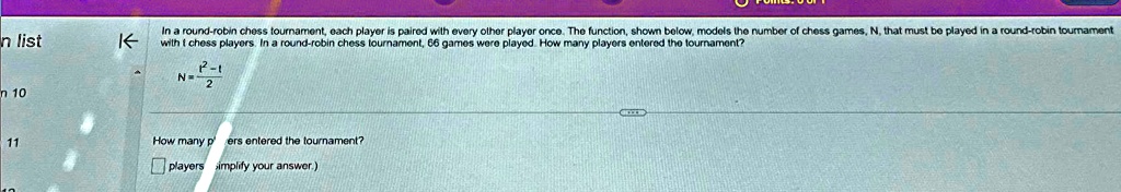 SOLVED: In a round-robin chess tournament, each player is paired with ...
