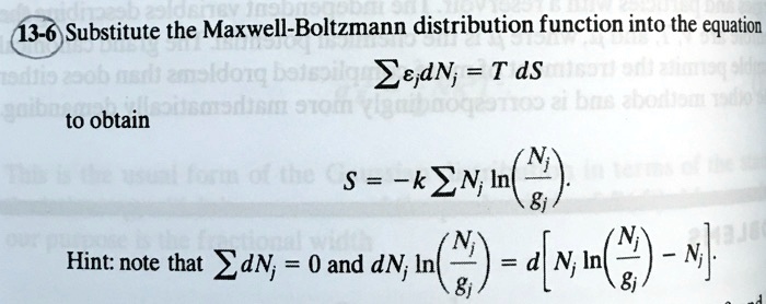 13-6 Substitute the Maxwell-Boltzmann distribution function into the ...
