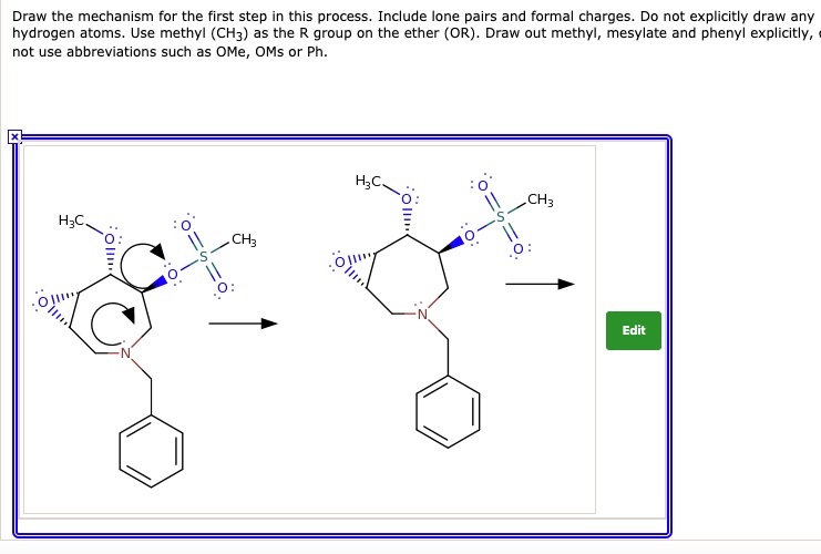 SOLVED: Draw the mechanism for the first step in this process. Include ...