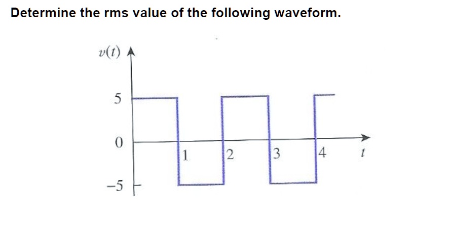 SOLVED: show all steps please Determine the rms value of the following ...