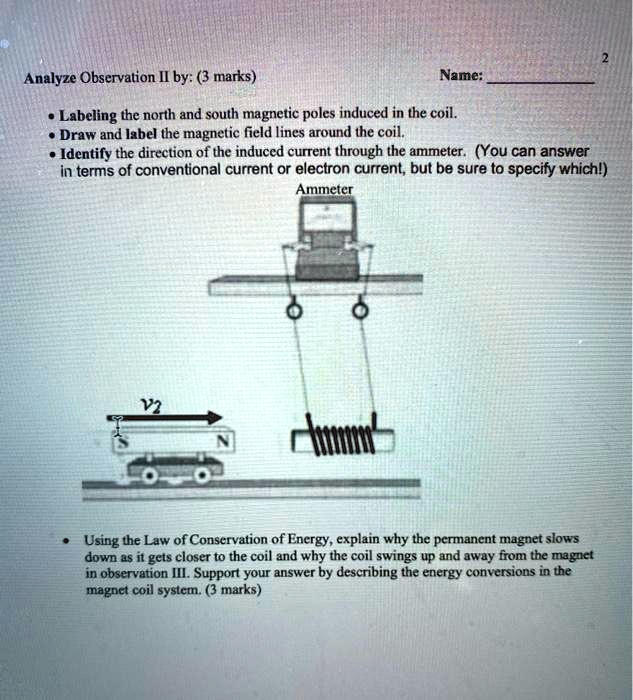 analyze observation ii by 3 marks name labeling the north and south ...