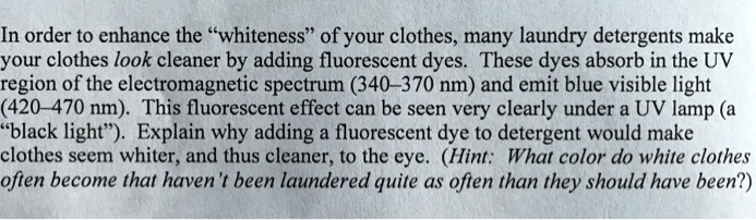 In order to enhance the "whiteness" of your clothes, many laundry ...