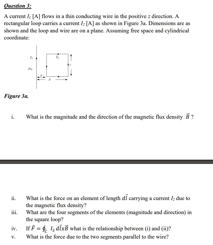 question 3 a current i a flows in a thin conducting wire in the ...