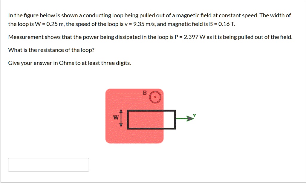 SOLVED: In the figure below is shown a conducting loop being pulled out of a magnetic field at ...