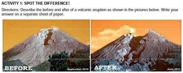 Activity 1 Spot The Difference Directions Describe The Before And