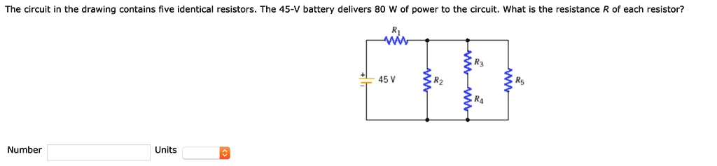 SOLVED: The circuit in the drawing contains five identical resistors ...