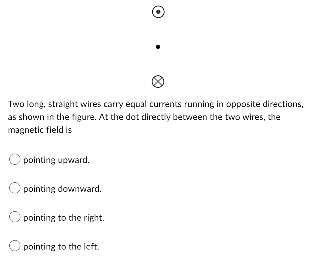 Two long, straight wires carry equal currents running in...