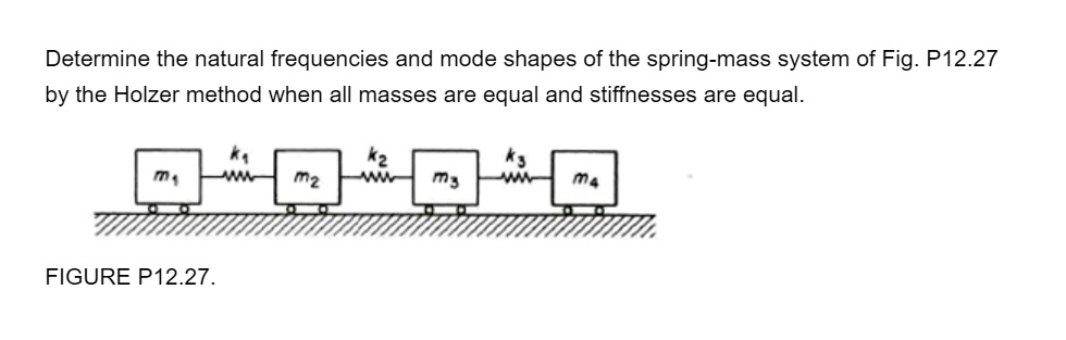 Determine the natural frequencies and mode shapes of the spring-mass ...