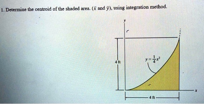 determine the centroid of the shaded area xx and yy using integration ...