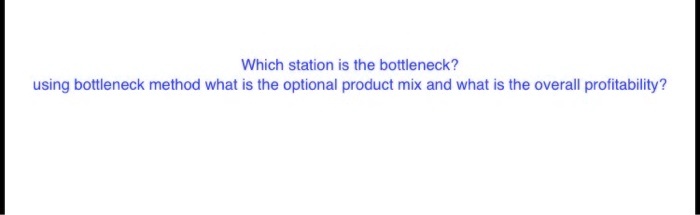 SOLVED: Which station is the bottleneck? using bottleneck method what ...