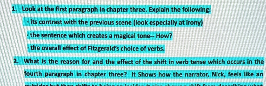 look at the flrst paragraph in chapter three explain the following its ...