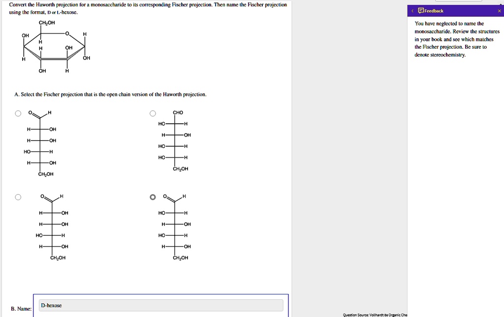 Convert the Haworth projection for a monosaccharide to its ...