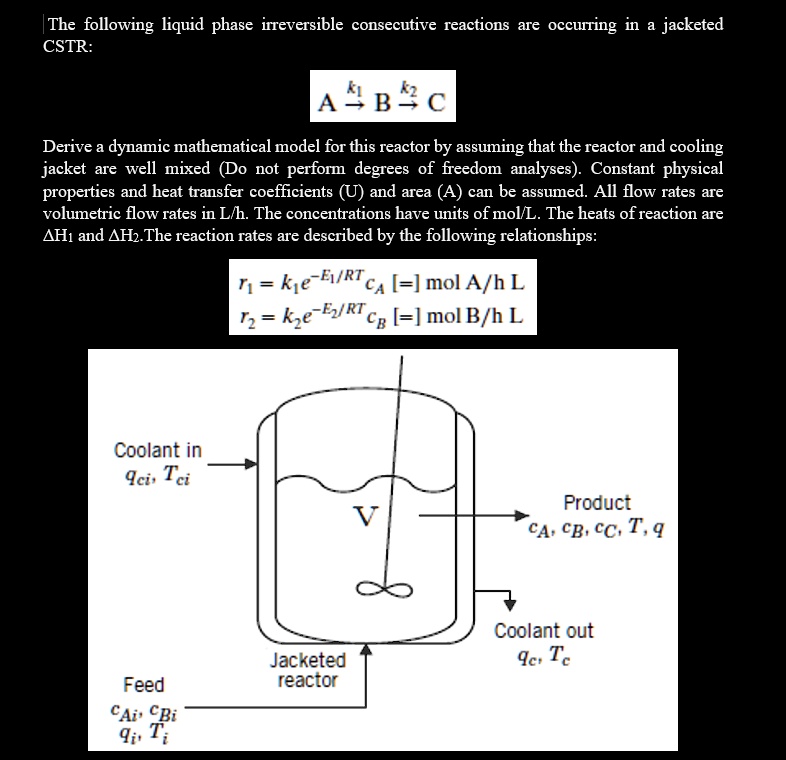 SOLVED: The following liquid phase irreversible consecutive reactions are occurring in a ...