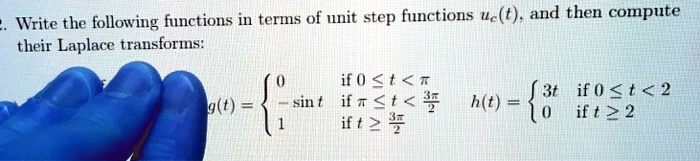 SOLVED:Write the following functions in terms of unit step functions Uc ...