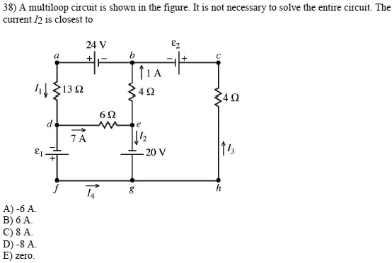A multiloop circuit shown in the figure. It is not necessary to solve the entire circuit. The ...