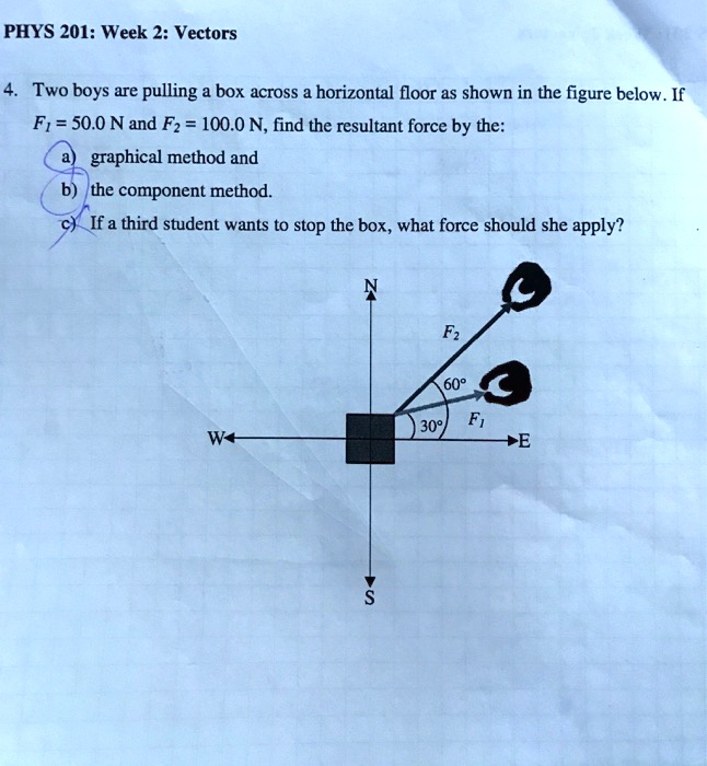 PHYS 201: Week 2: Vectors 4. Two boys are pulling a box across a ...